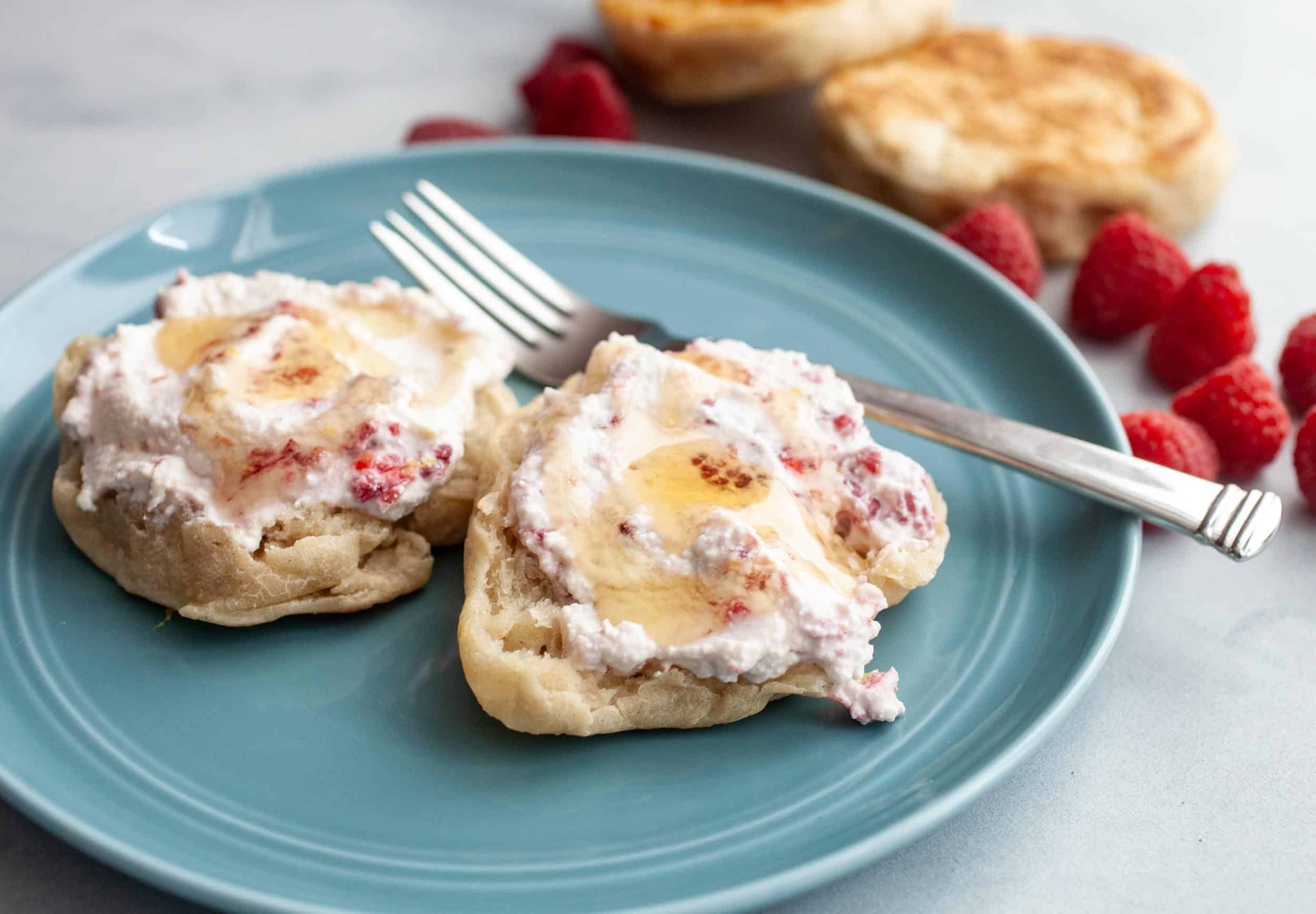 Homemade Crumpets with Berries and Ricotta ~ Crunch Time Kitchen