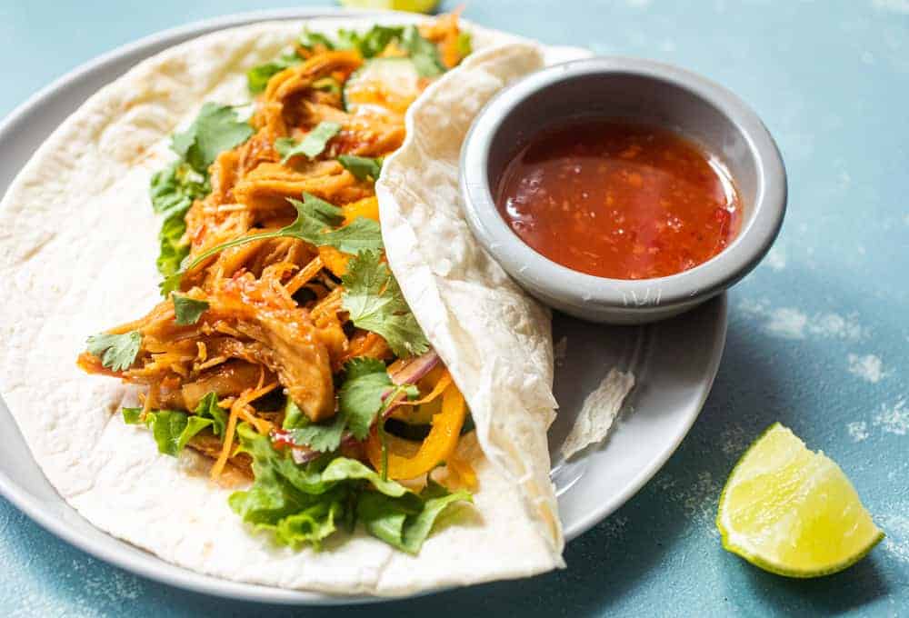 Sweet Chili Chicken Wraps with Lime ~ Crunch Time Kitchen