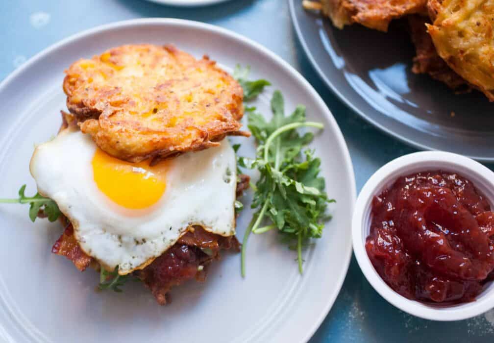 Latke Breakfast Sandwiches Recipe ~ Crunch Time Kitchen