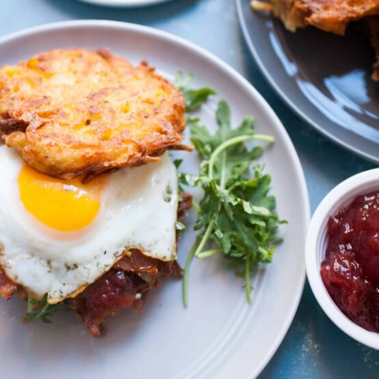 Latke Breakfast Sandwiches Recipe ~ Crunch Time Kitchen