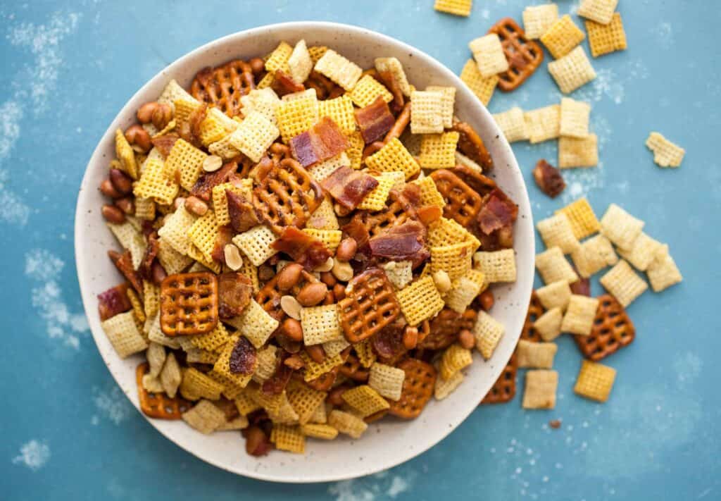 Candied Bacon Chex Mix Recipe - Addictive Snack ~ Crunch Time Kitchen