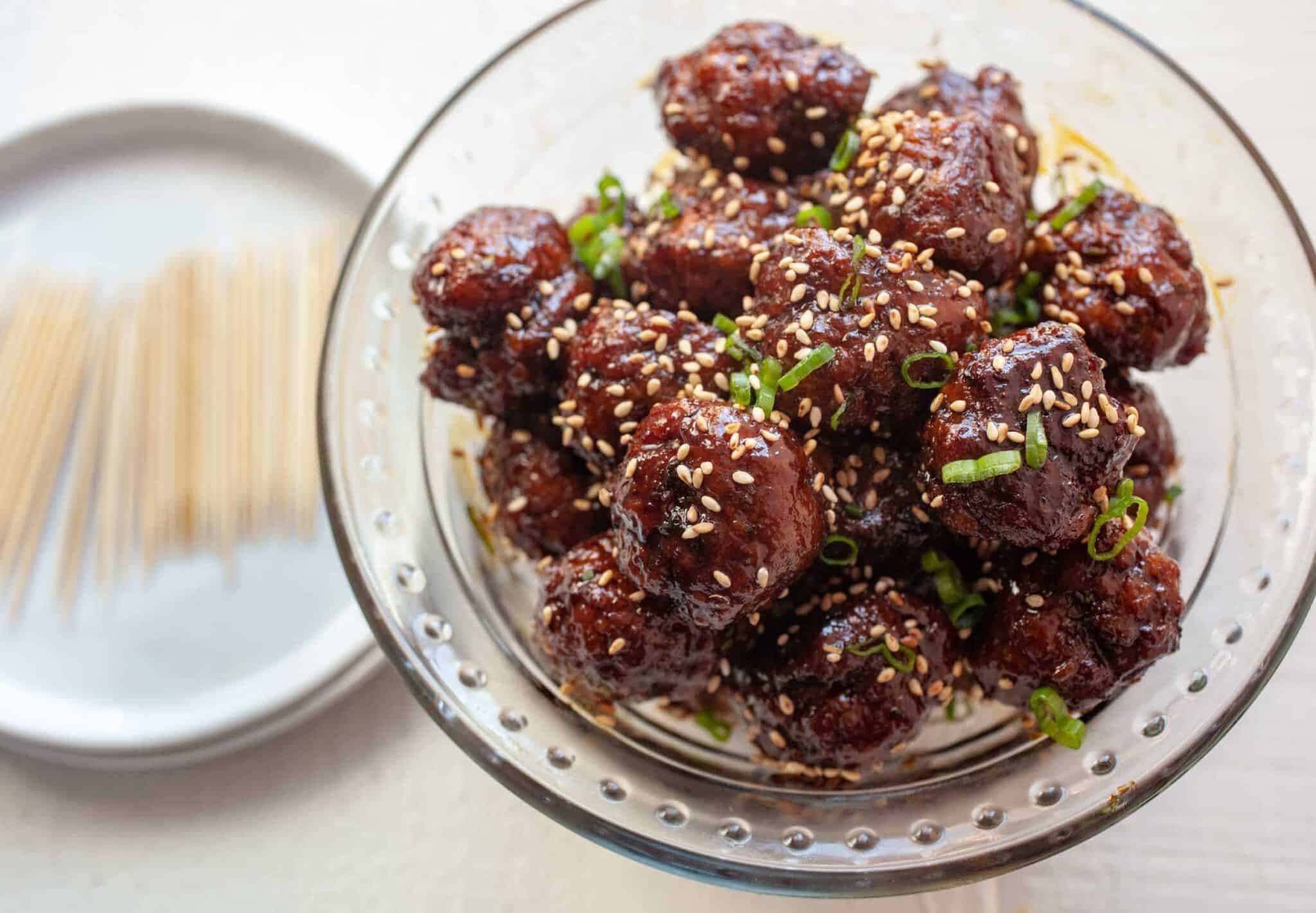 Sesame Ginger Meatballs with Sweet Soy Sauce ~ Crunch Time Kitchen