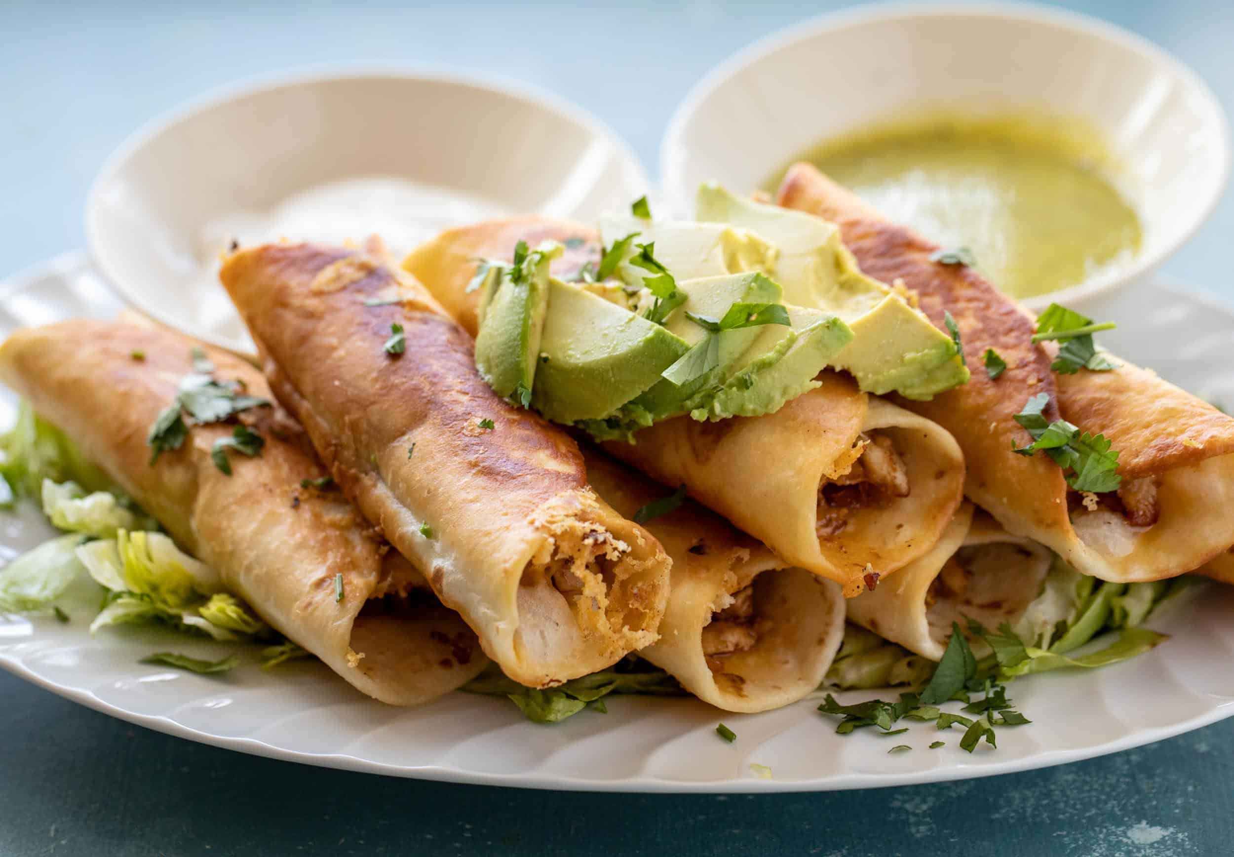Shredded Chicken Flautas Recipe - Easy Tex-Mex Dinner ~ Crunch Time Kitchen