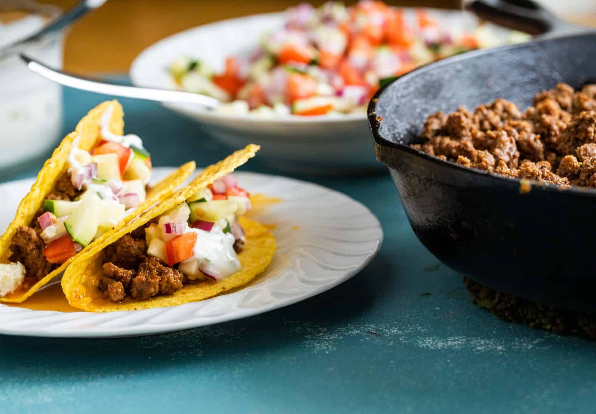 Lamb Hard Tacos with Cucumber Salsa ~ Crunch Time Kitchen