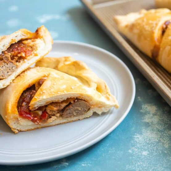 Turkey Sausage Calzones with Ricotta and Peppers ~ Crunch Time Kitchen
