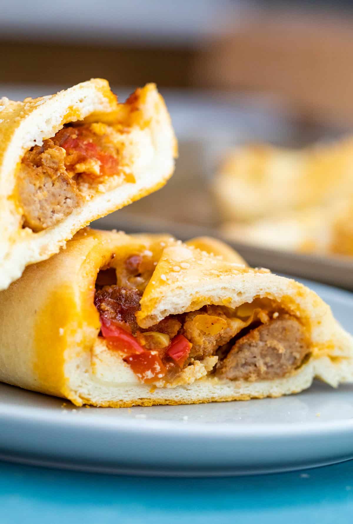 Turkey Sausage Calzones with Ricotta and Peppers ~ Crunch Time Kitchen