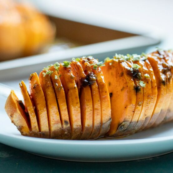 Hassleback Sweet Potatoes with Brown Butter ~ Crunch Time Kitchen