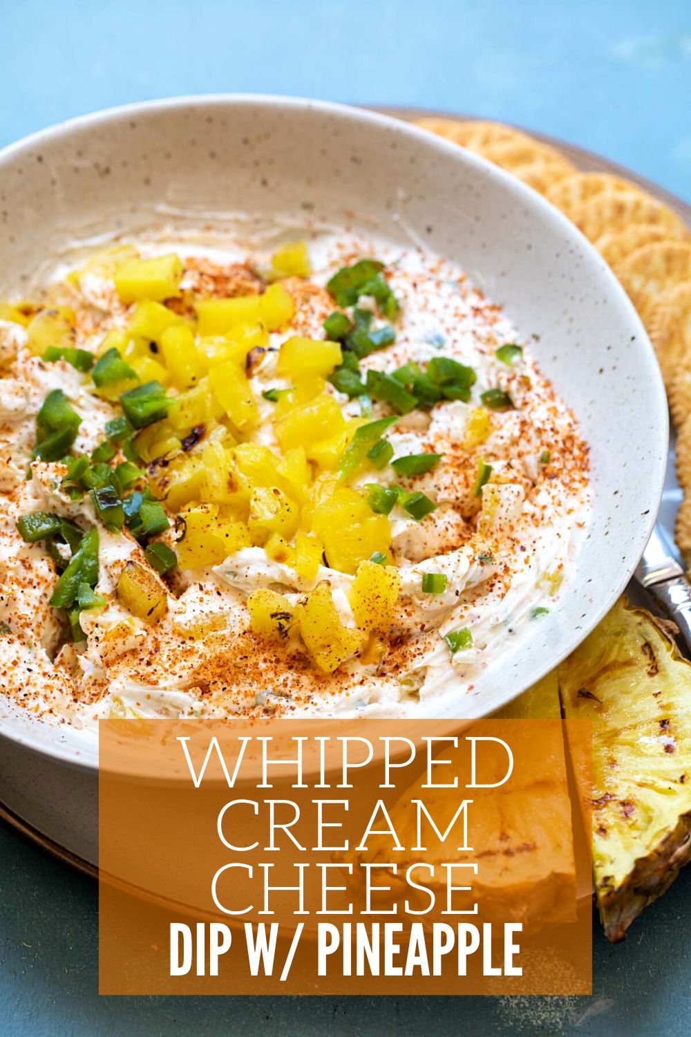 Whipped Cream Cheese Dip with Grilled Pineapple