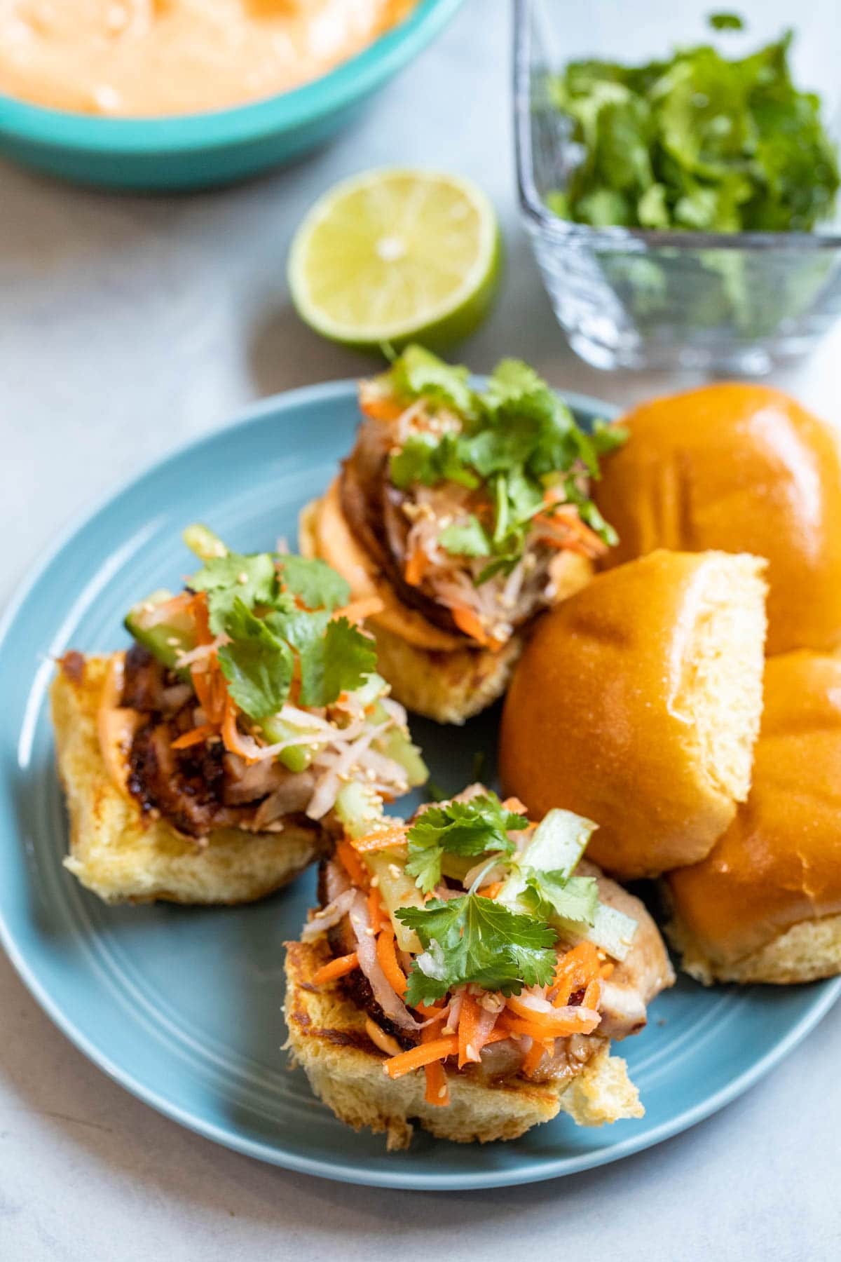 Homemade Banh Mi Sliders With Sriracha Mayo and Slaw