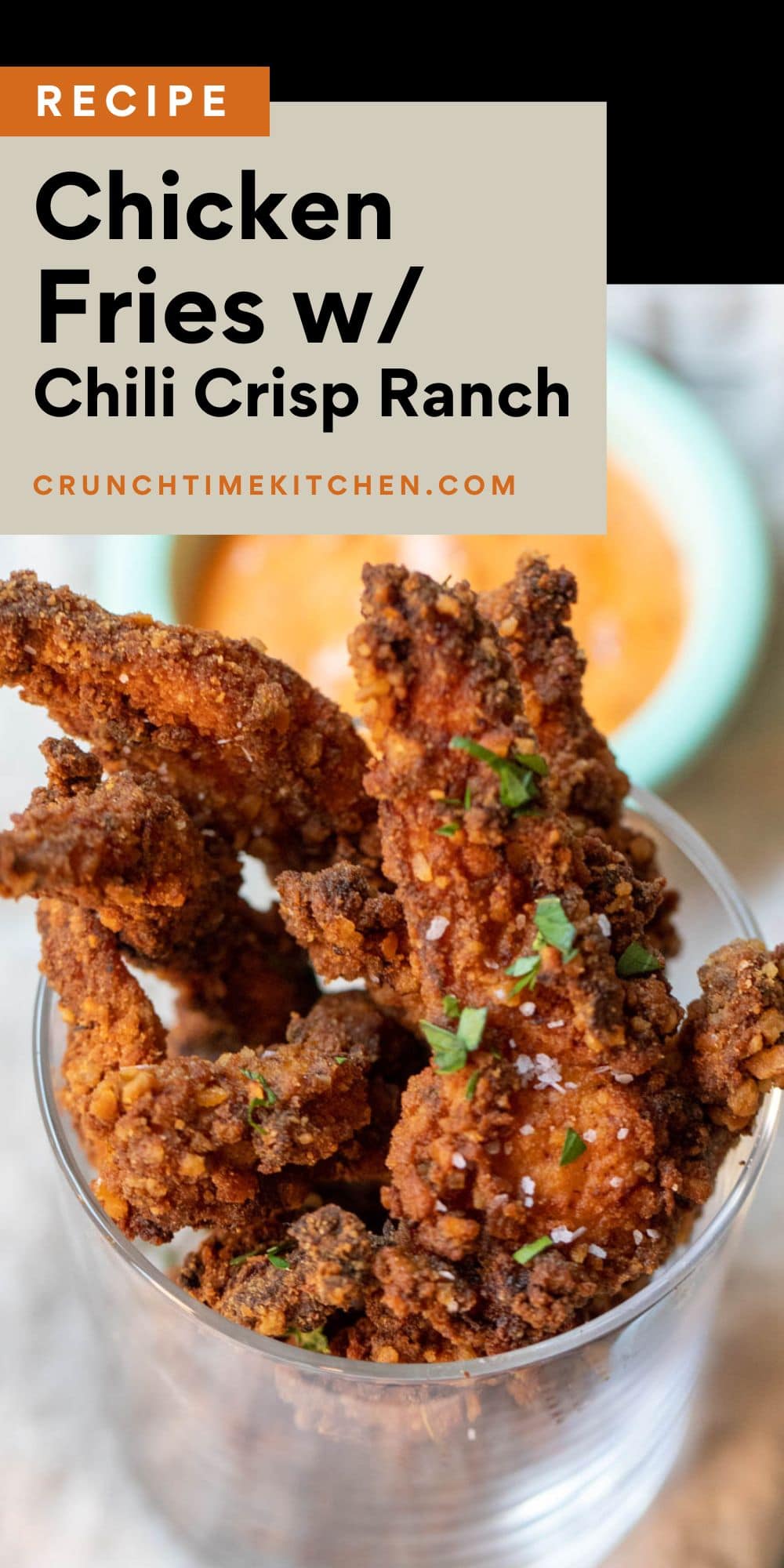 Homemade Chicken Fries with Pretzel Breading - Chili Crisp Ranch