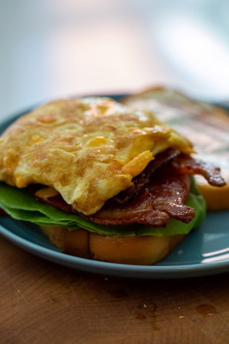 BLT Breakfast Sandwich - Crispy Bacon and Cheesy Eggs
